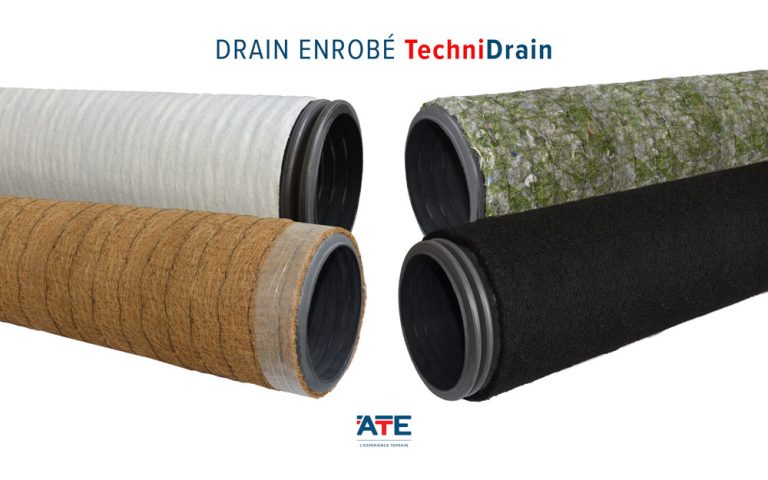 Drain routier enrobé TechniDrain, tuyau drainage routier - ATE Drainage